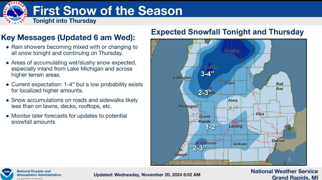 First snowfall of the season expected tonight | OceanaCountyPress.com